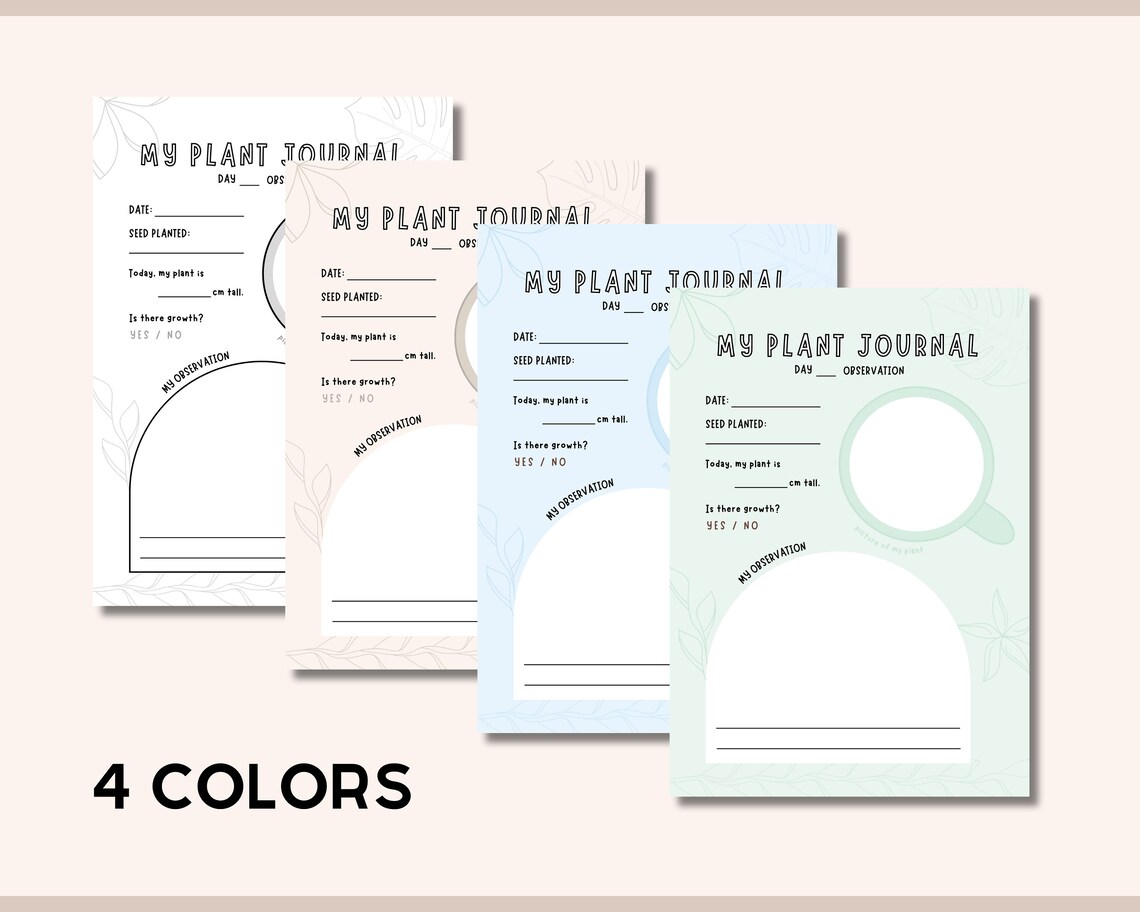 Kids Plant Journal Template Science Activity Plant Growing Journal Kid ...