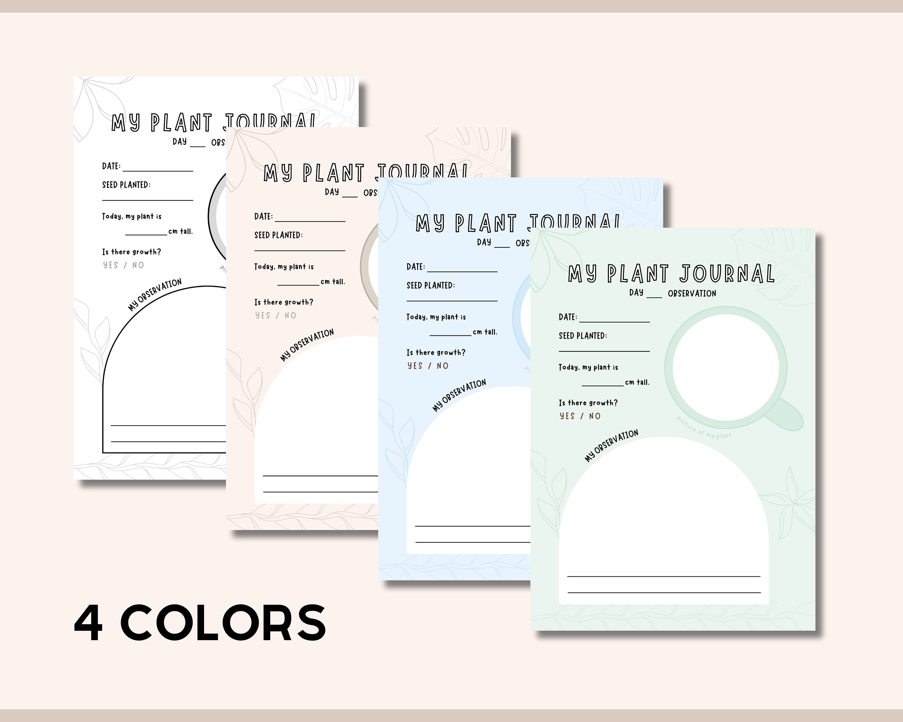 Kids Plant Journal Template Science Activity Plant Growing Journal Kid ...