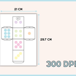 DIY Dice Printable Gift Box Template Kids Coloring Box Template Party ...