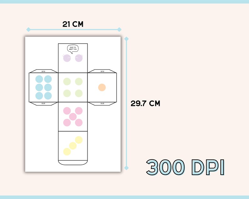 DIY Dice Printable Gift Box Template Kids Coloring Box Template Party ...