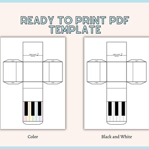 Piano Student Gift Music Teacher Gift Box Template for Kids Music Class ...