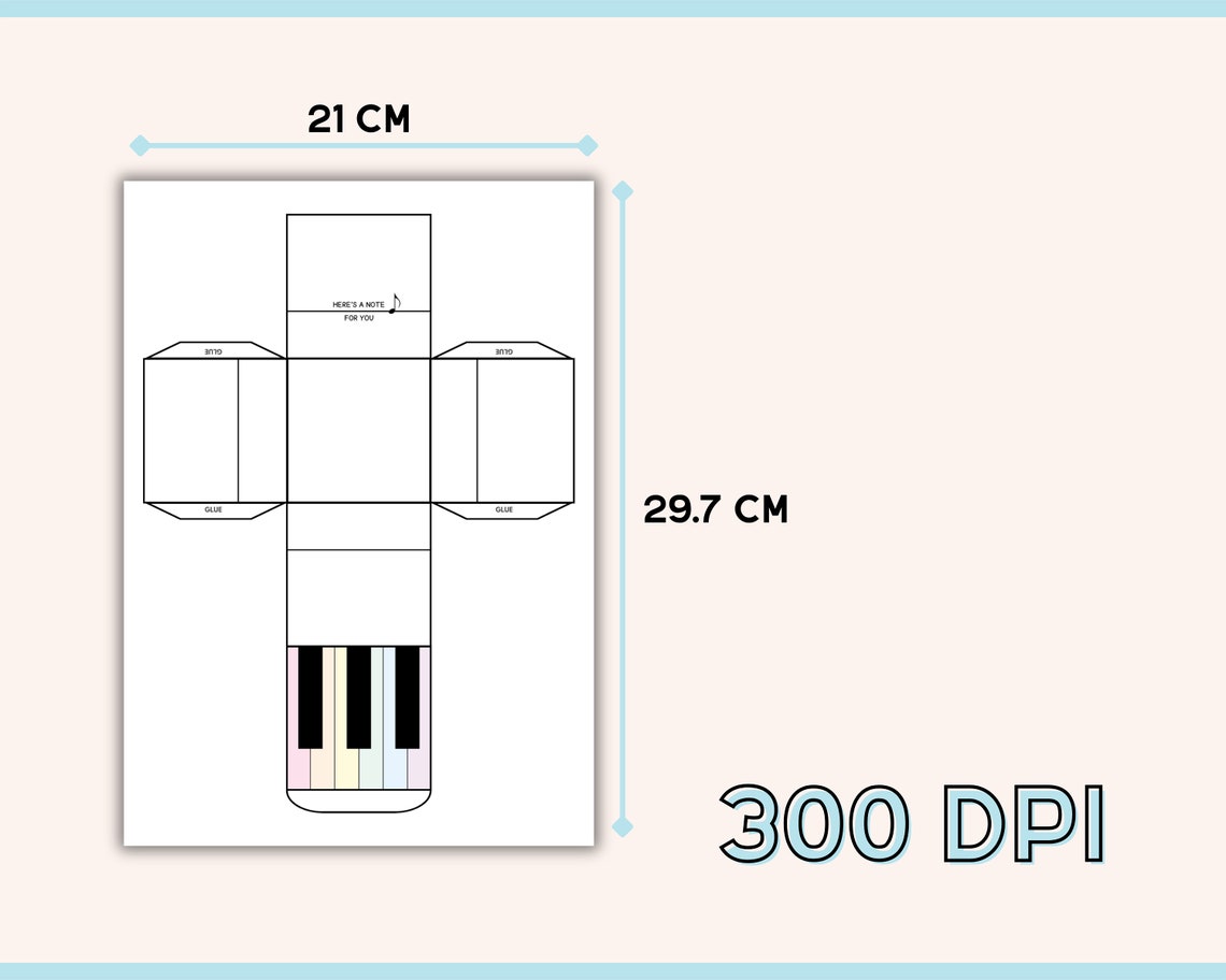 Piano Student Gift Music Teacher Gift Box Template for Kids Music Class ...