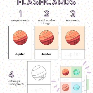 Solar System Flashcards for Kids Montessori Cards Outer Space Learning ...