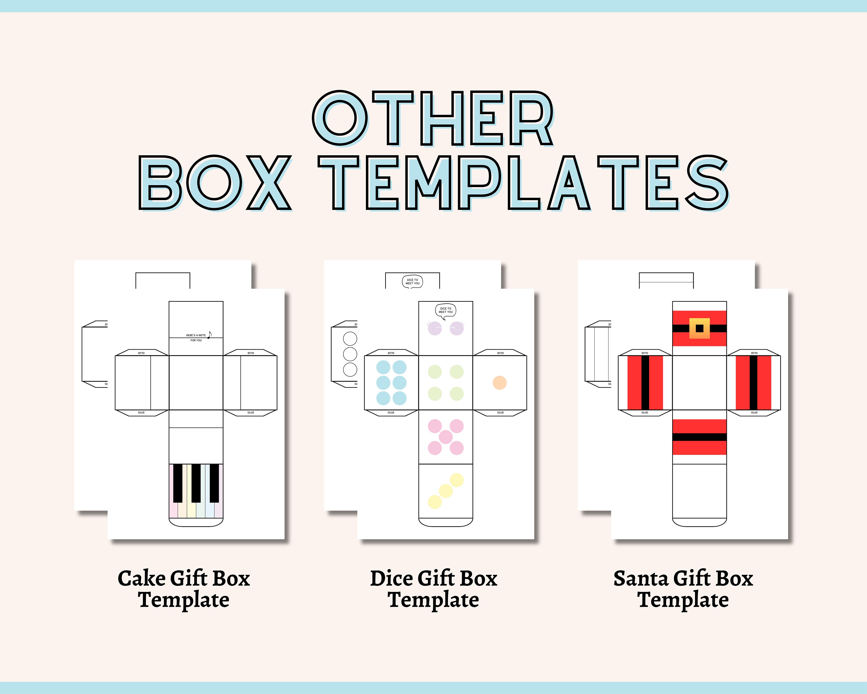 Kids Paper Crafts Printable Foldable Gift Box Template Strawberry Cake ...
