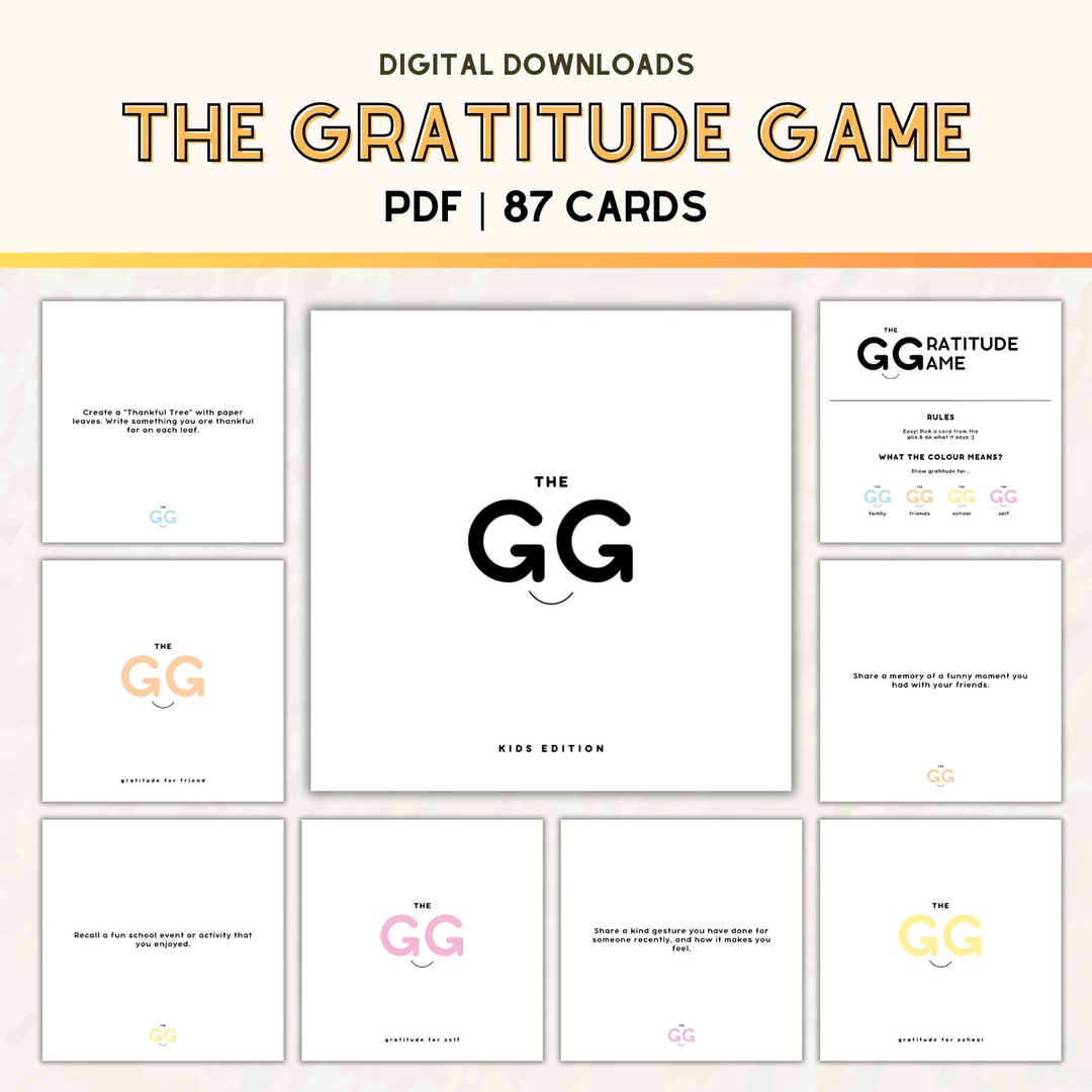 Gratitude Cards for Kids Gratitude Card Game Bonding Kids Activities ...