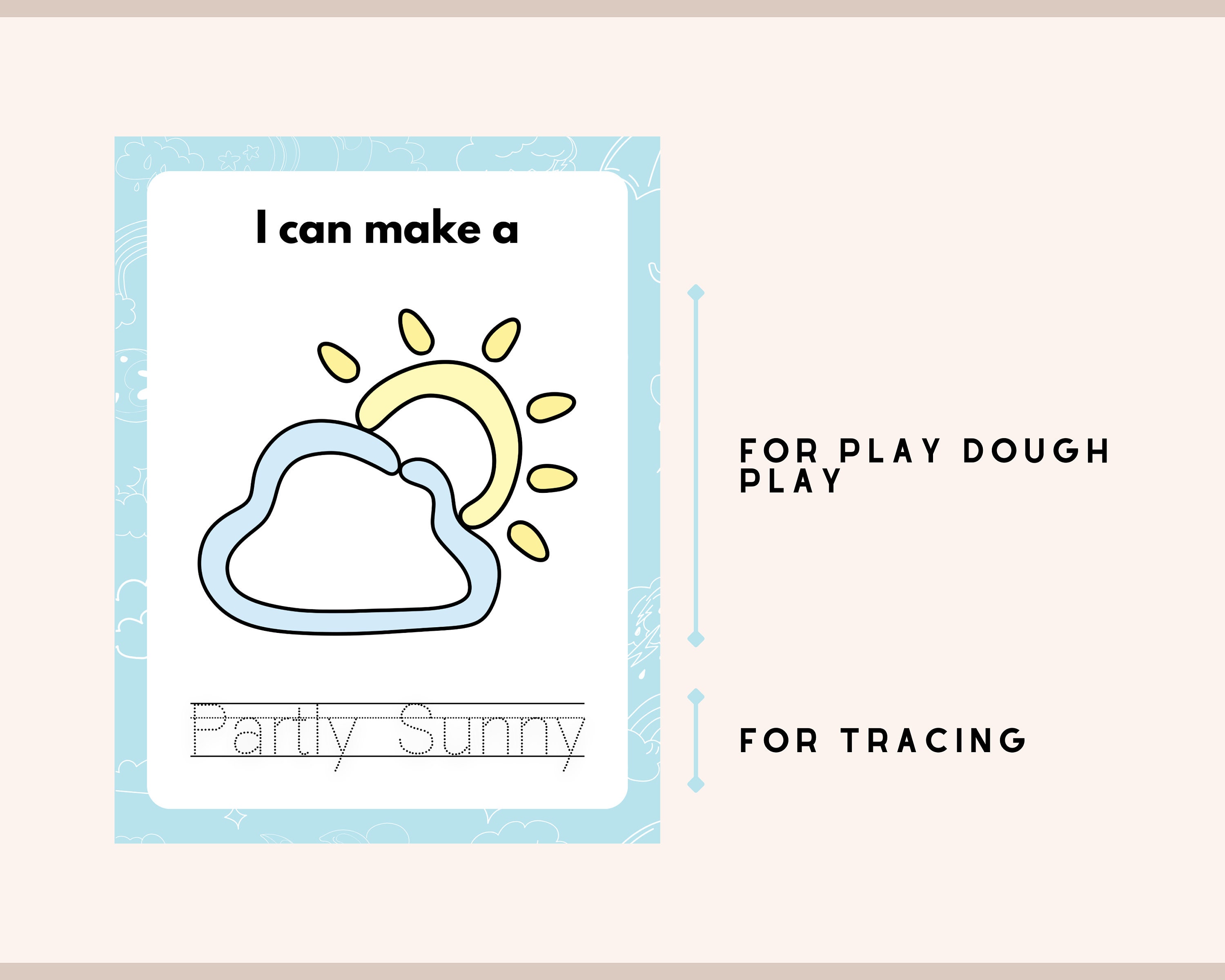 Weather Play Dough Mats Montessori Printable Toddler Activity Fine ...