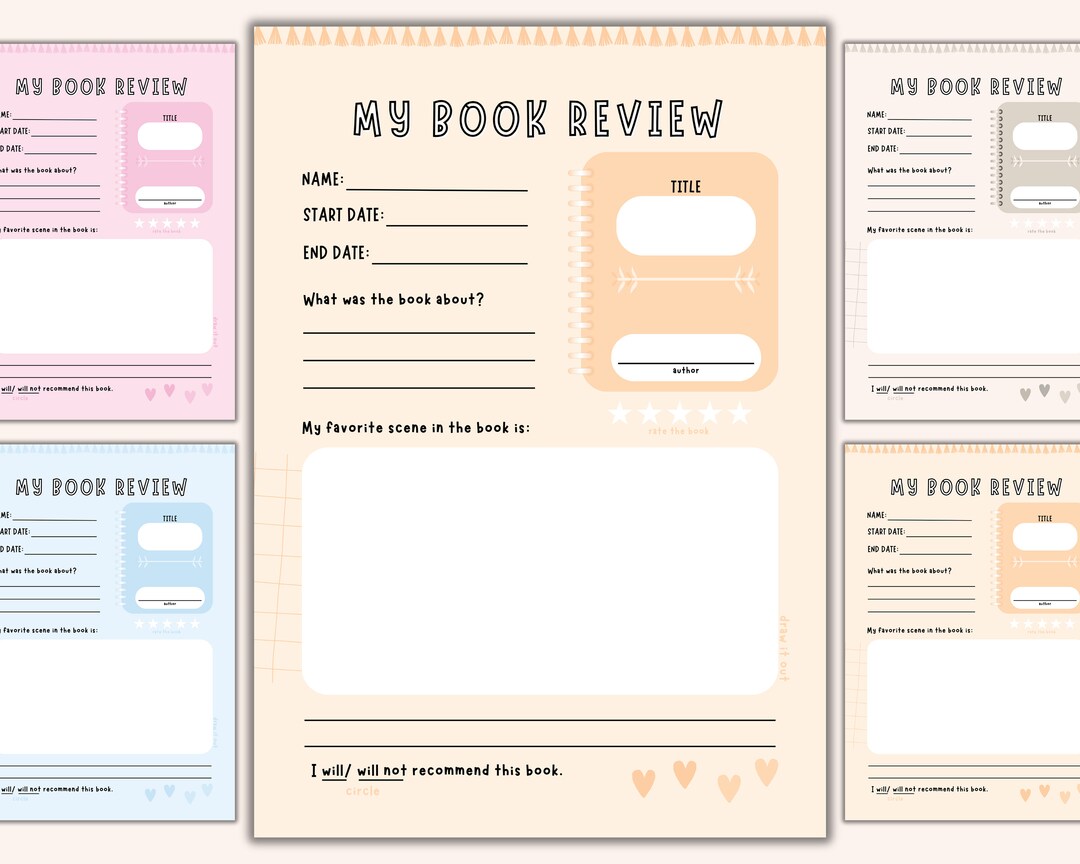 Printable Book Review for Kids Journal Template Simple Book Review Page ...