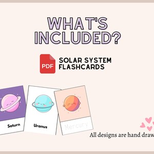 Solar System Flashcards for Kids Montessori Cards Outer Space Learning ...