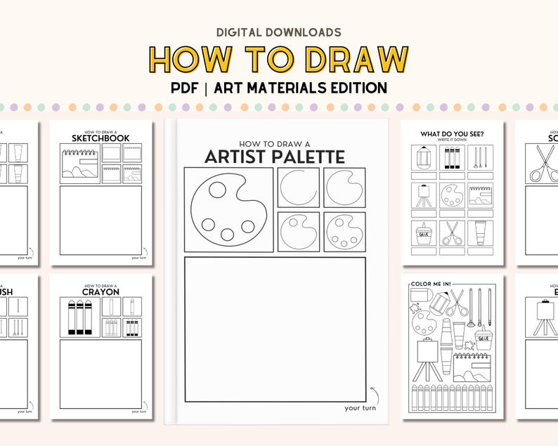 Step by Step Drawing Lesson Kids Art Class for Kindergarten Learn to ...