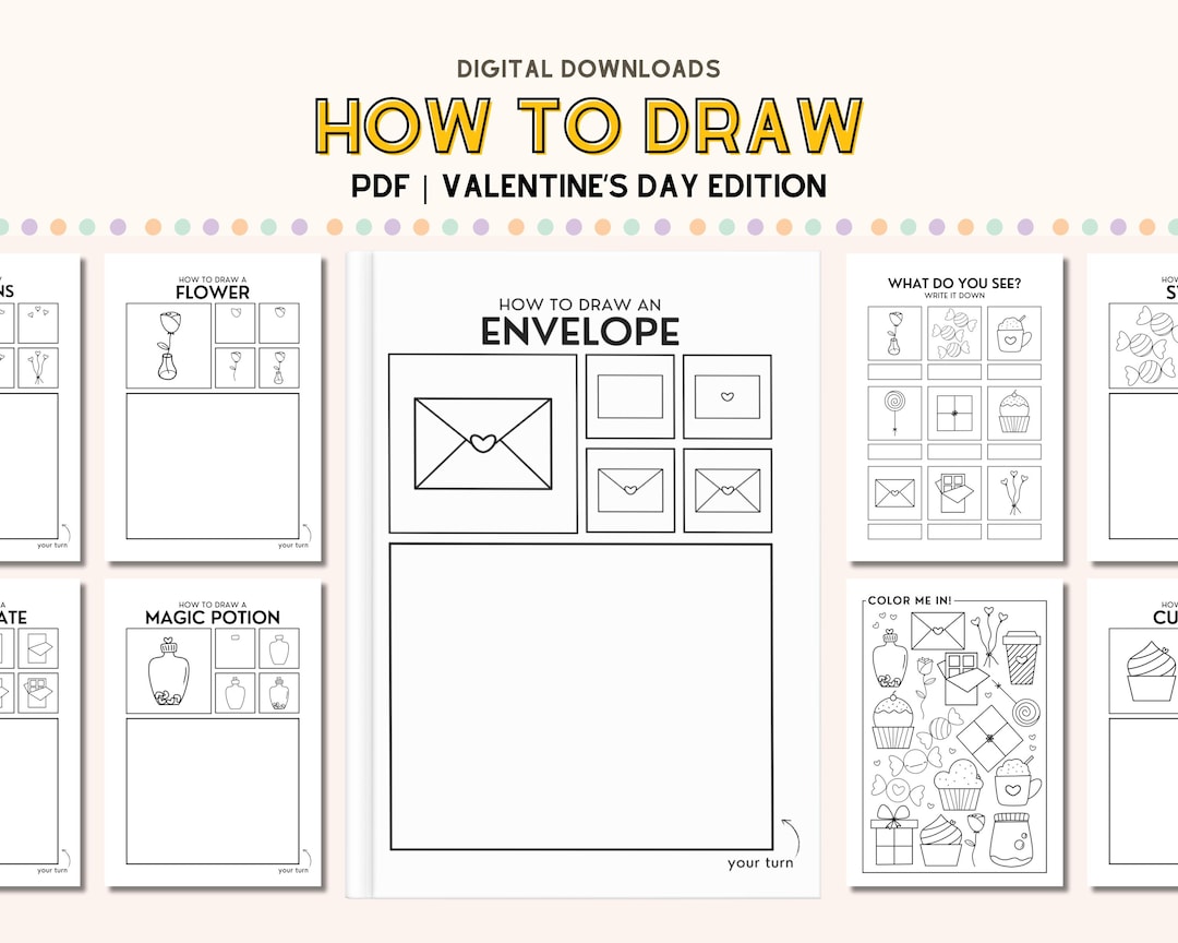 How to Draw Kids Valentine's Day Activity Elementary Art Class Activity ...