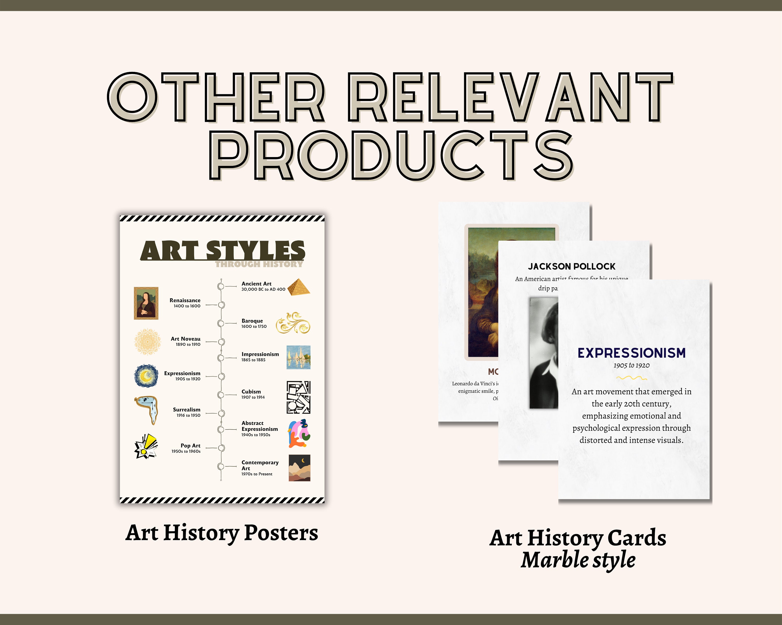 Art History Timeline Card Art Teacher Resource Art Styles Interactive ...