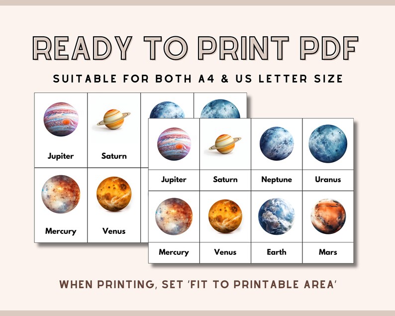 Solar System Flashcards for Kid Learning About Planet Astronomy Card ...