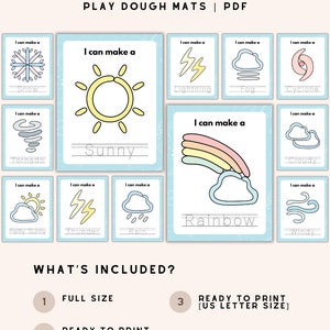 Weather Play Dough Mats Montessori Printable Toddler Activity Fine ...