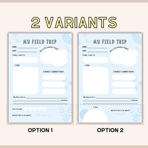 Field Trip Report for Kids Reflection Activity Homeschool Field Trip ...