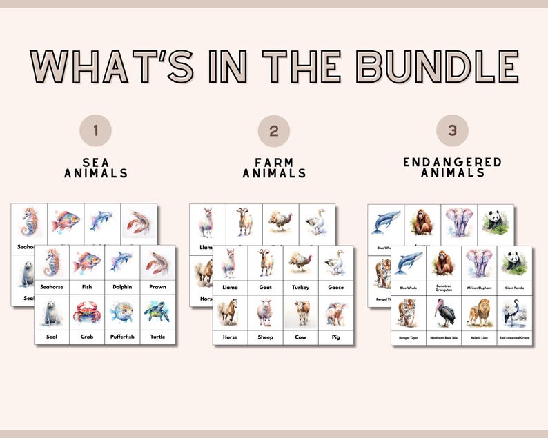 Animal Flashcards Montessori Animal Flash Card Kids Printables Animals ...