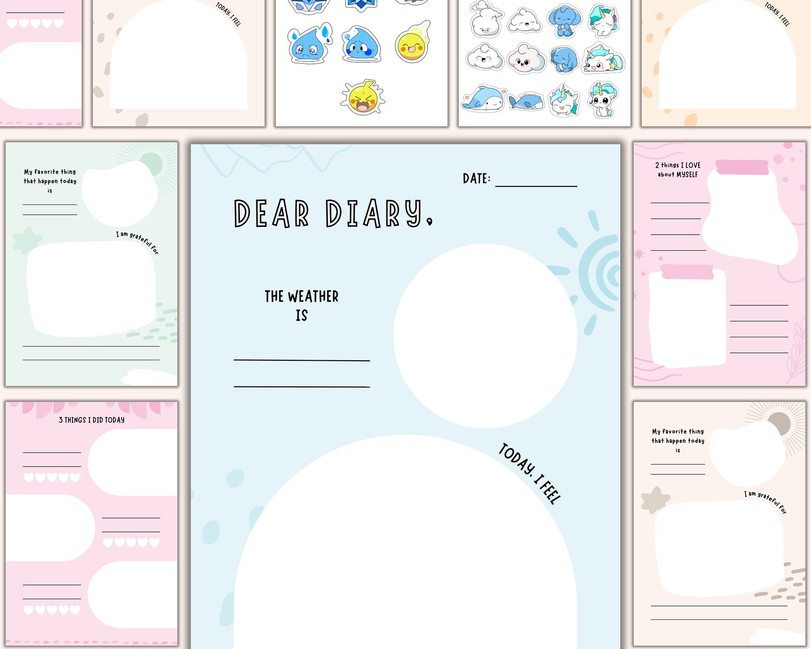 Kids Diary Printable Kids Daily Journal for Kids Gratitude Journal ...