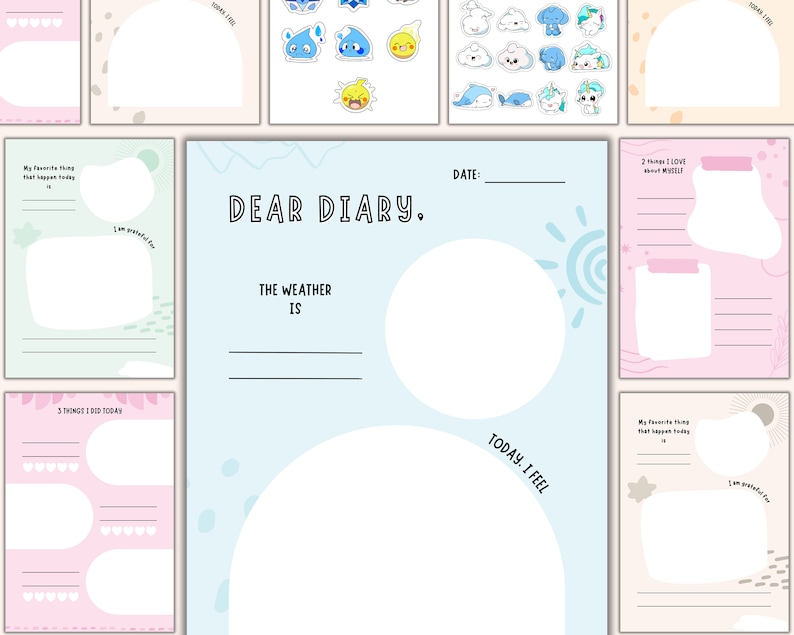 Kids Diary Printable Kids Daily Journal for Kids Gratitude Journal ...