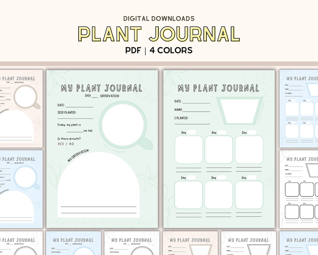 Kids Plant Journal Template Science Activity Plant Growing Journal Kid ...