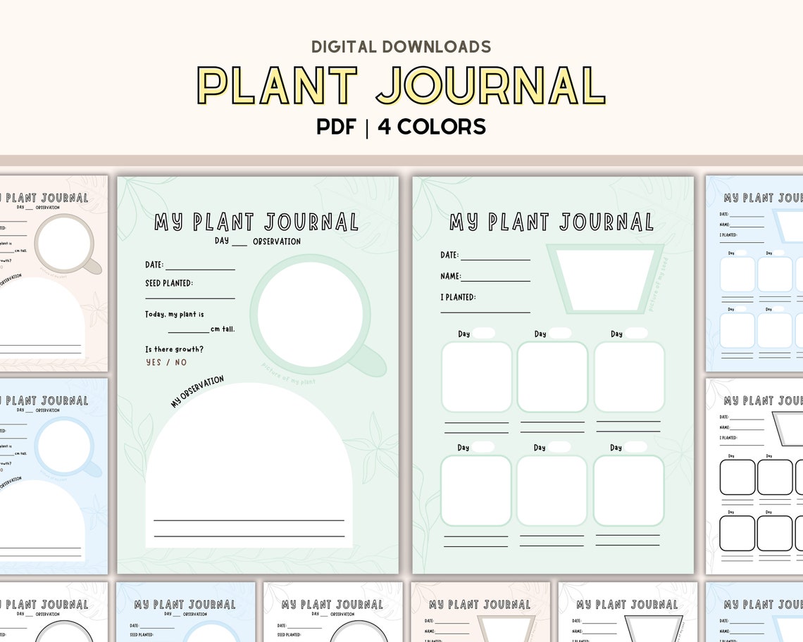 Kids Plant Journal Template Science Activity Plant Growing Journal Kid ...