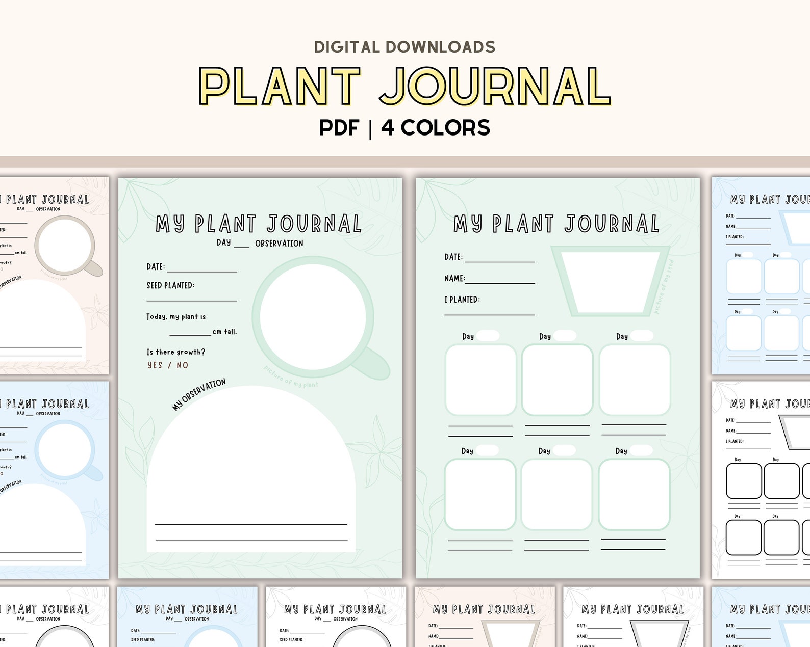 Kids Plant Journal Template Science Activity Plant Growing Journal Kid ...