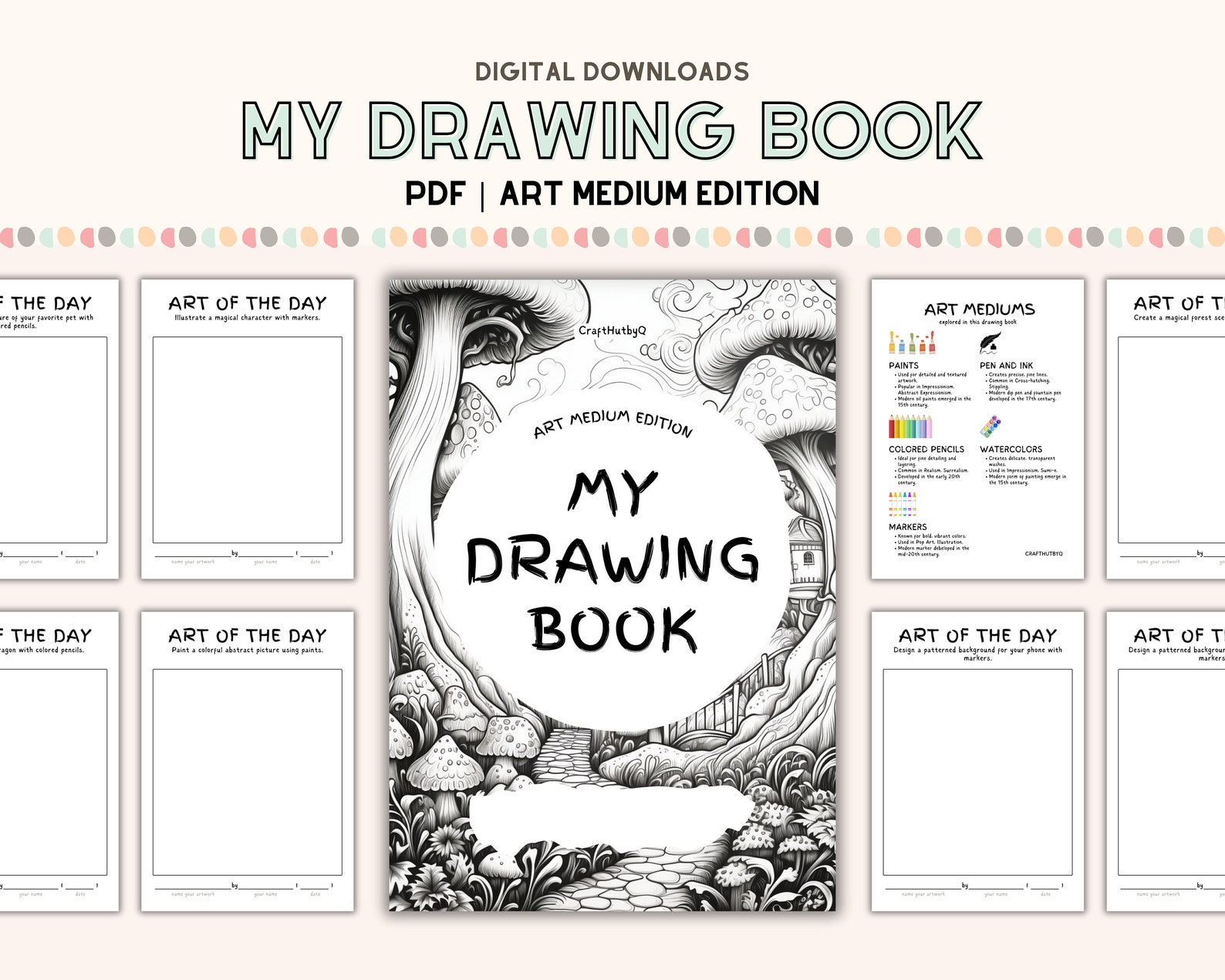 Art Medium Drawing Activity for Art Class Activity Drawing Practice Art ...