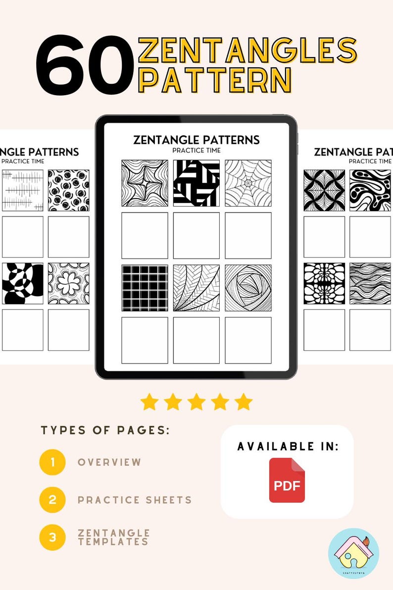 Zentangle Practice Sheet Art Class Activity Kids Art Classroom ...