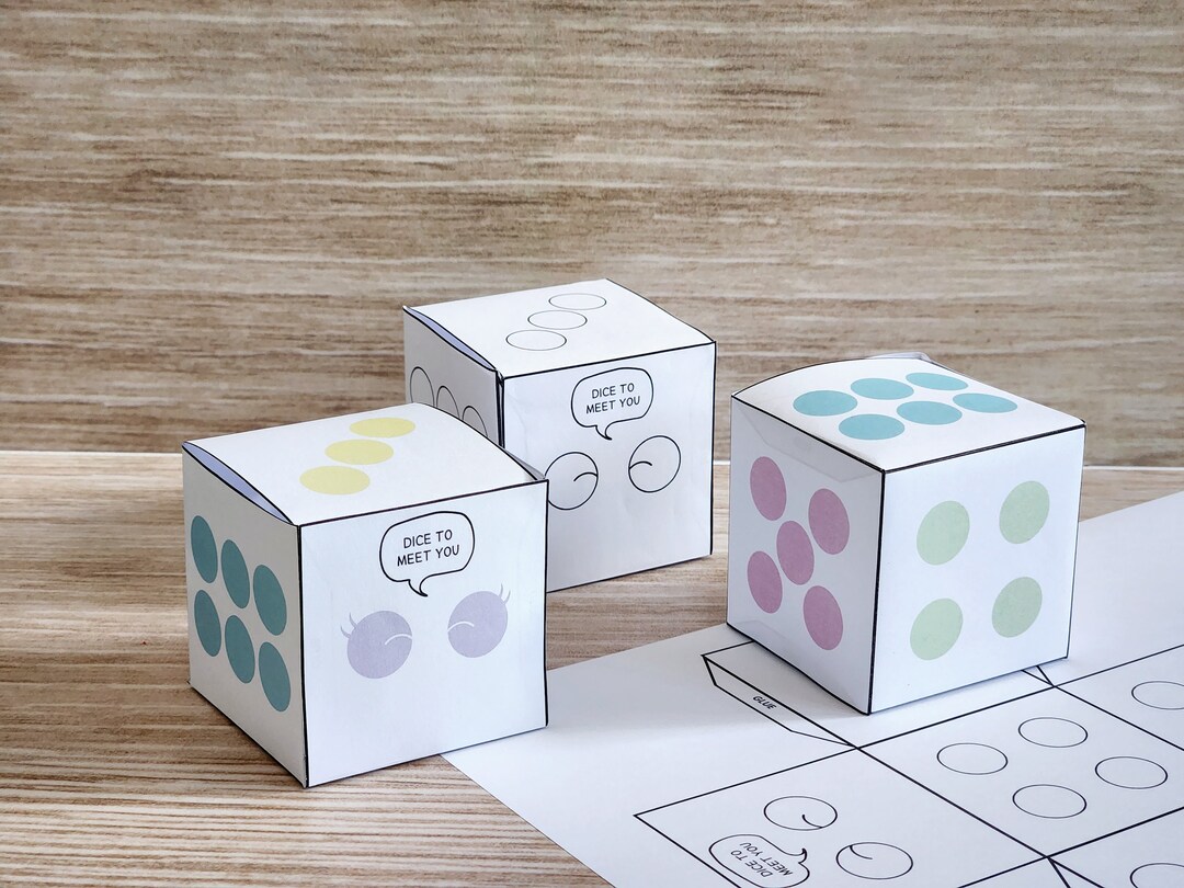 DIY Dice Printable Gift Box Template Kids Coloring Box Template Party ...