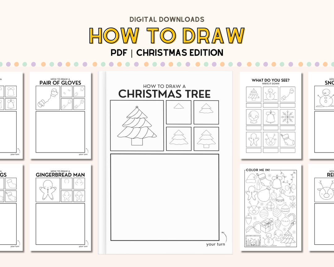 Learn to Draw Christmas Drawing Step by Step Kids How to Draw Doodle ...
