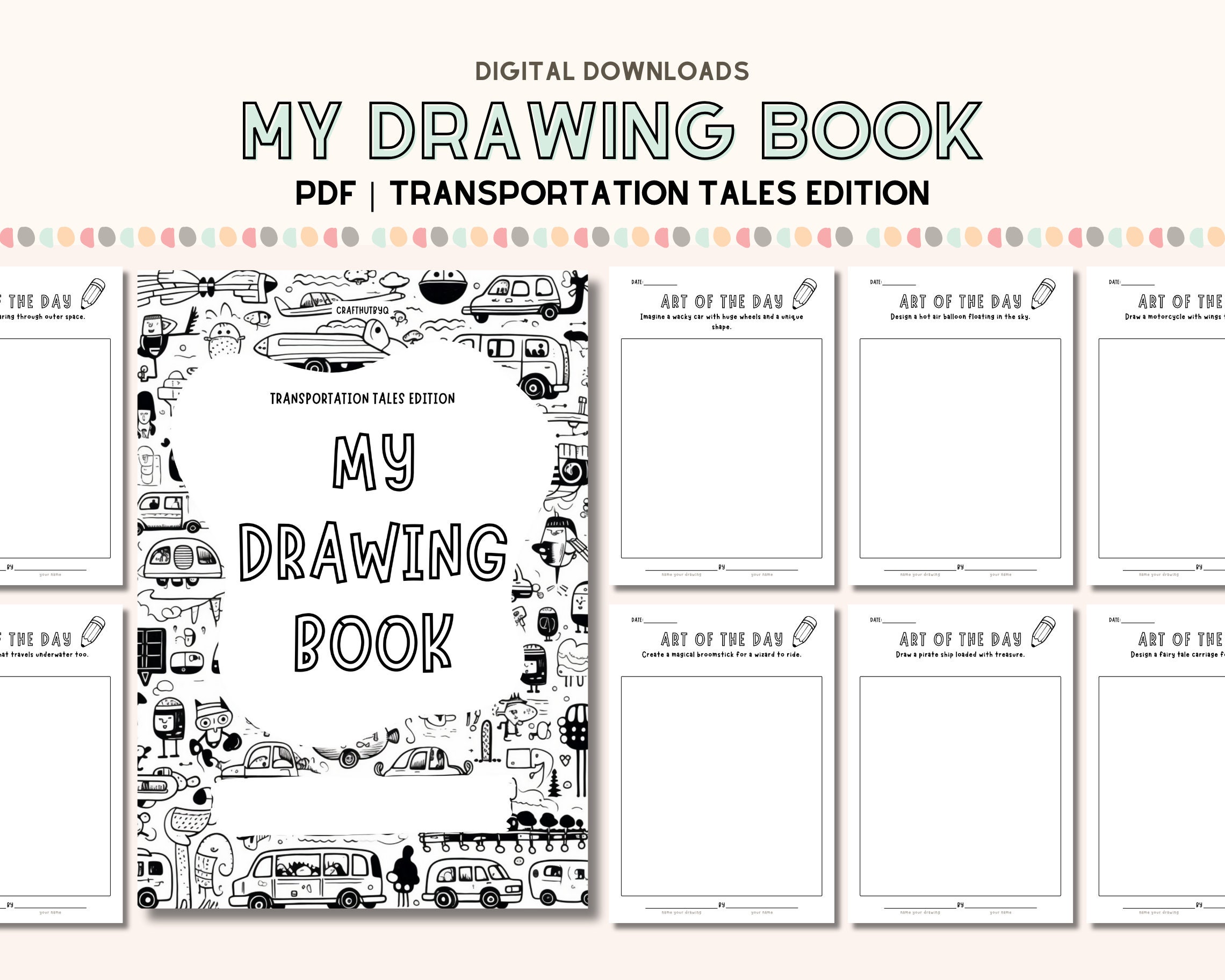 Kids Drawing Book Transportation Birthday Favours Kids Drawing Pages ...