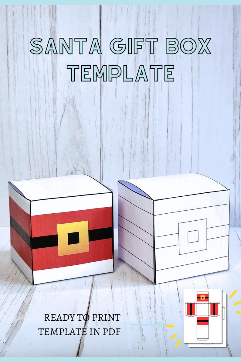 Christmas Gift Box Template DIY Christmas Gift Printable Coloring ...