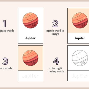 Solar System Flashcards for Kids Montessori Cards Outer Space Learning ...