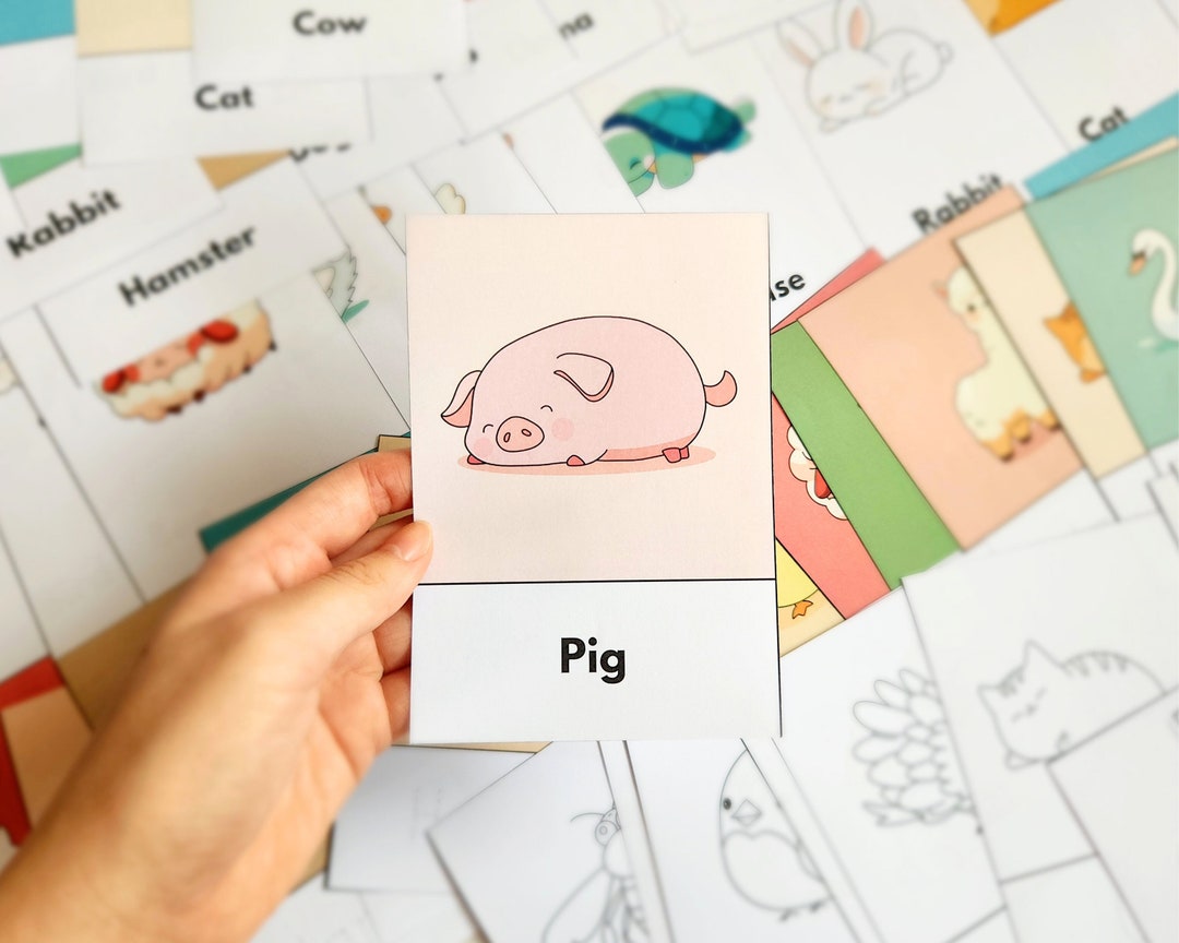 Farm Animals Flash Cards for Kids Learning Printables Education ...
