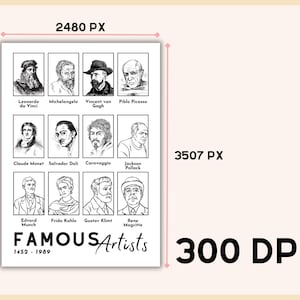 Famous Artists Posters Classroom Bulletin Board Printable Posters Class ...