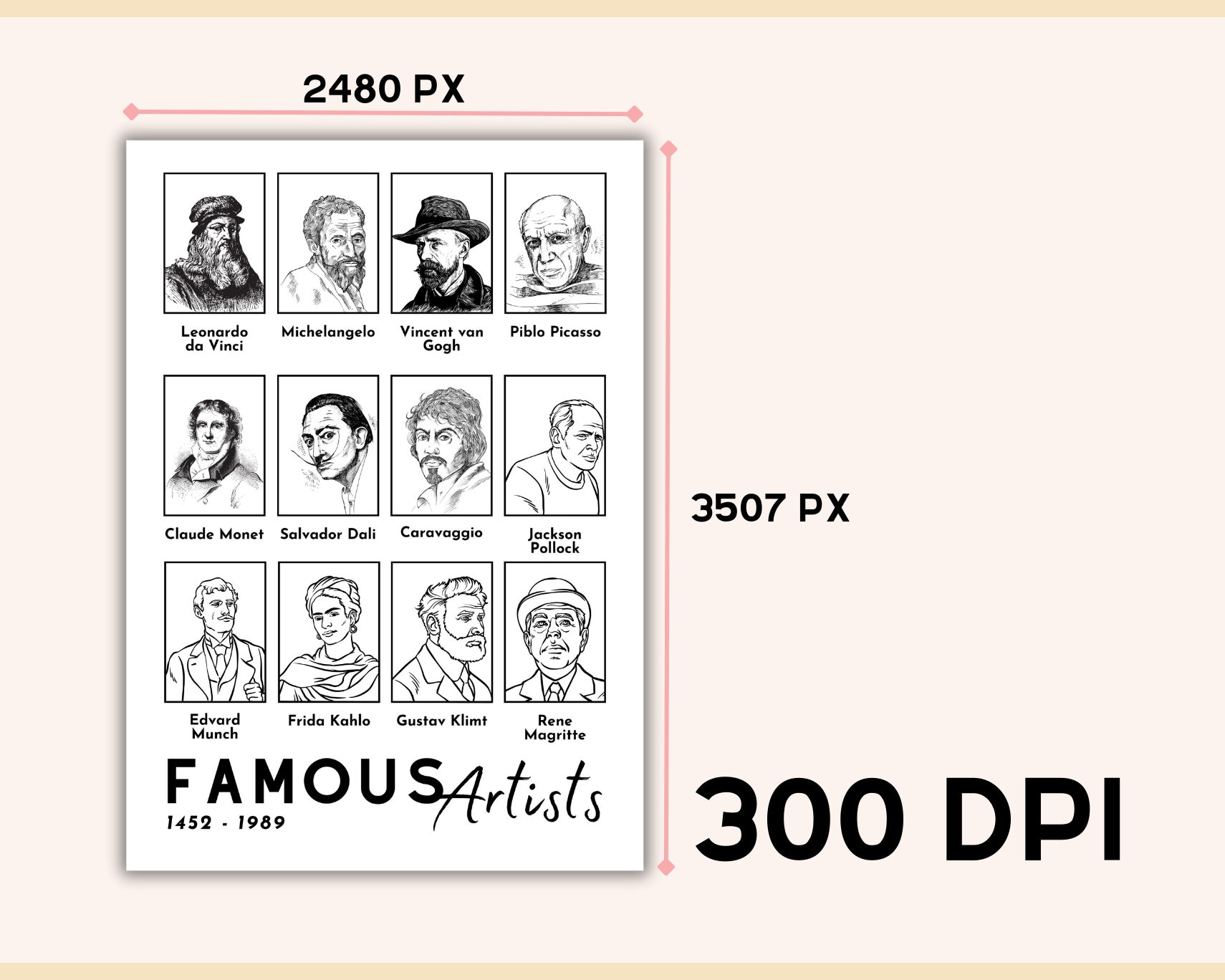 Famous Artists Posters Classroom Bulletin Board Printable Posters Class ...