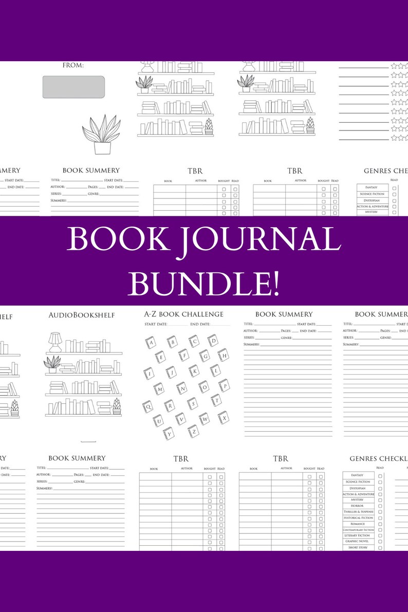 Book Journal Bundle - Etsy
