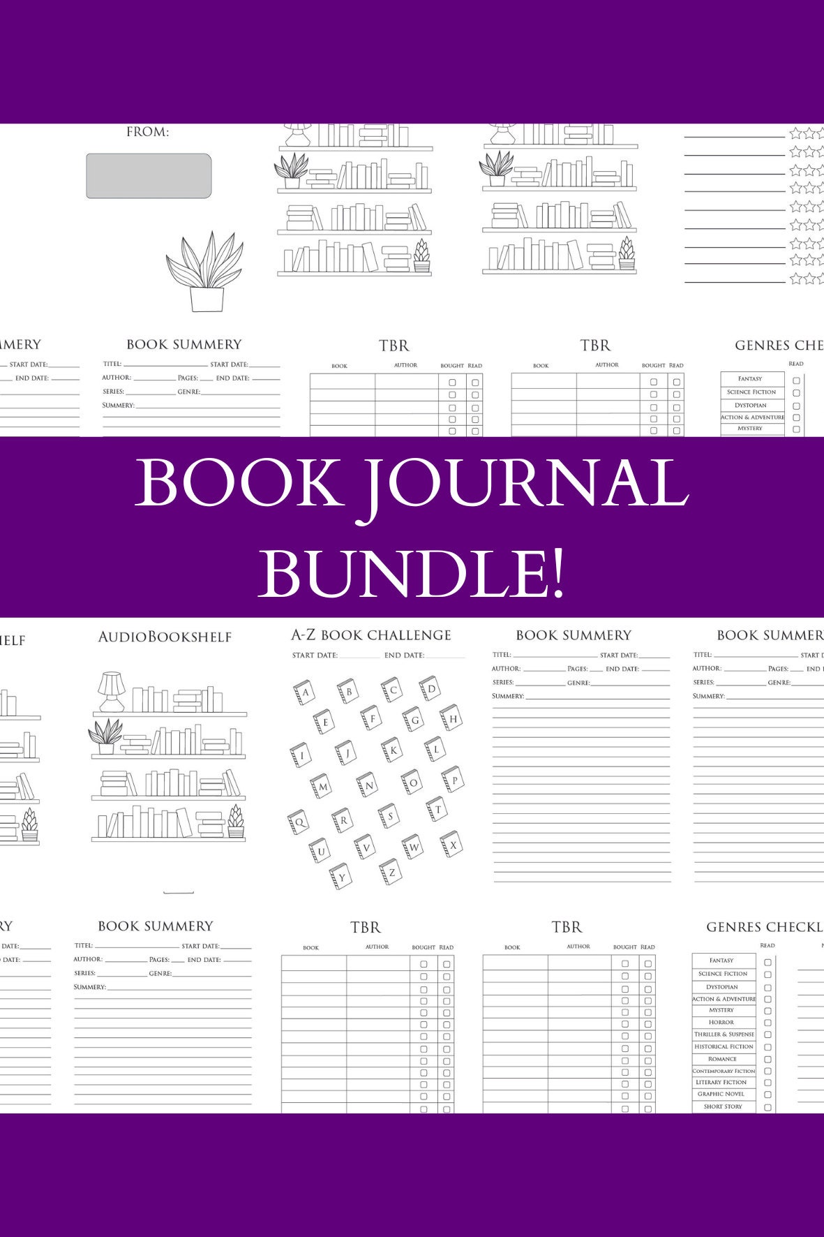 Book Journal Bundle - Etsy