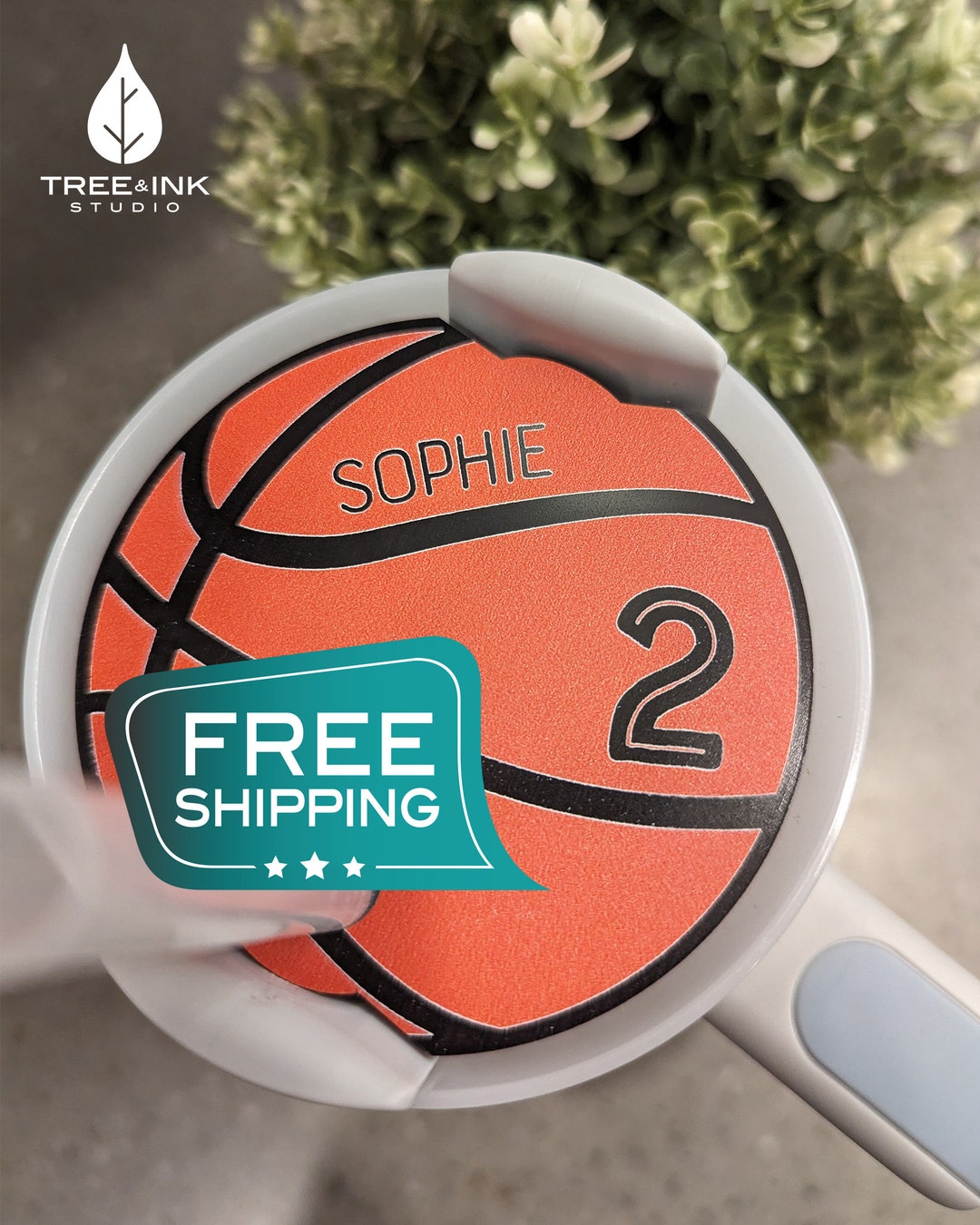 Custom Basketball Stanley Topper Personalized Stanleytumbler Lid Free ...