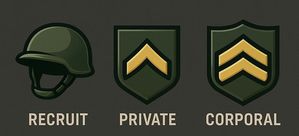12 Military Rank Role Icons – Discord Server Badge Set / Twitch Tier ...