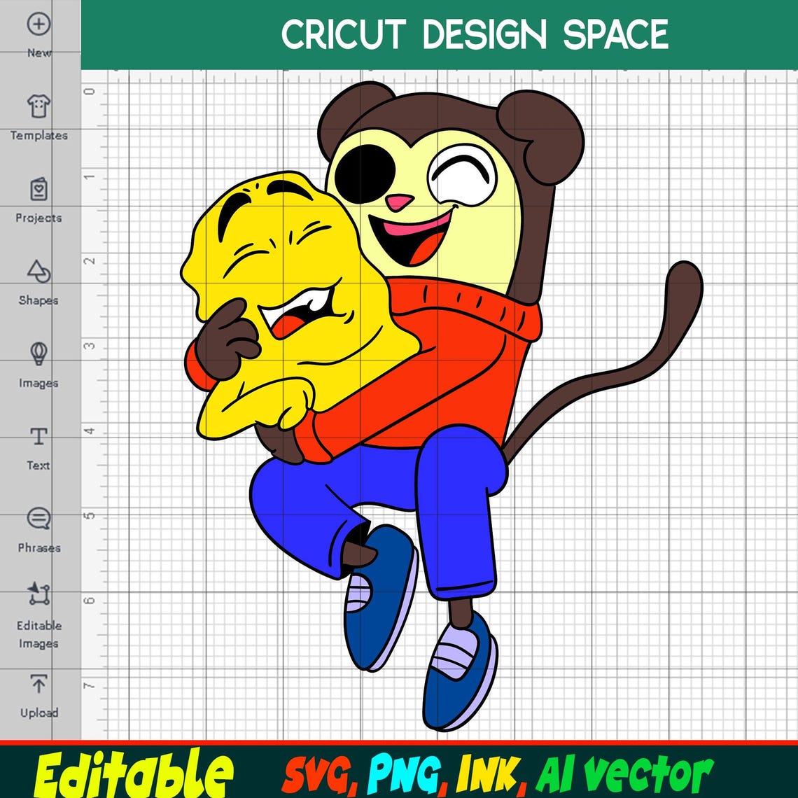 Editable Stickers Max the Monkey New SVG, Max the Monkey Old PNG, Vinyl ...