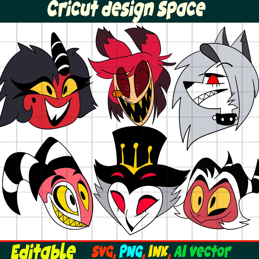 Cut Files Pack Alastor Hazbin Hotel Svg,blitzo PNG, Loona, Maxxie PNG ...