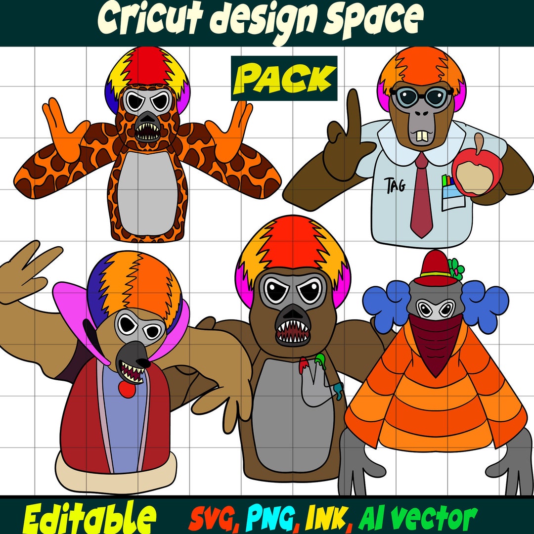 Editable Stickers Gorilla Tag SVG, Gorilla Tag PNG, Vinyl Sticker to ...