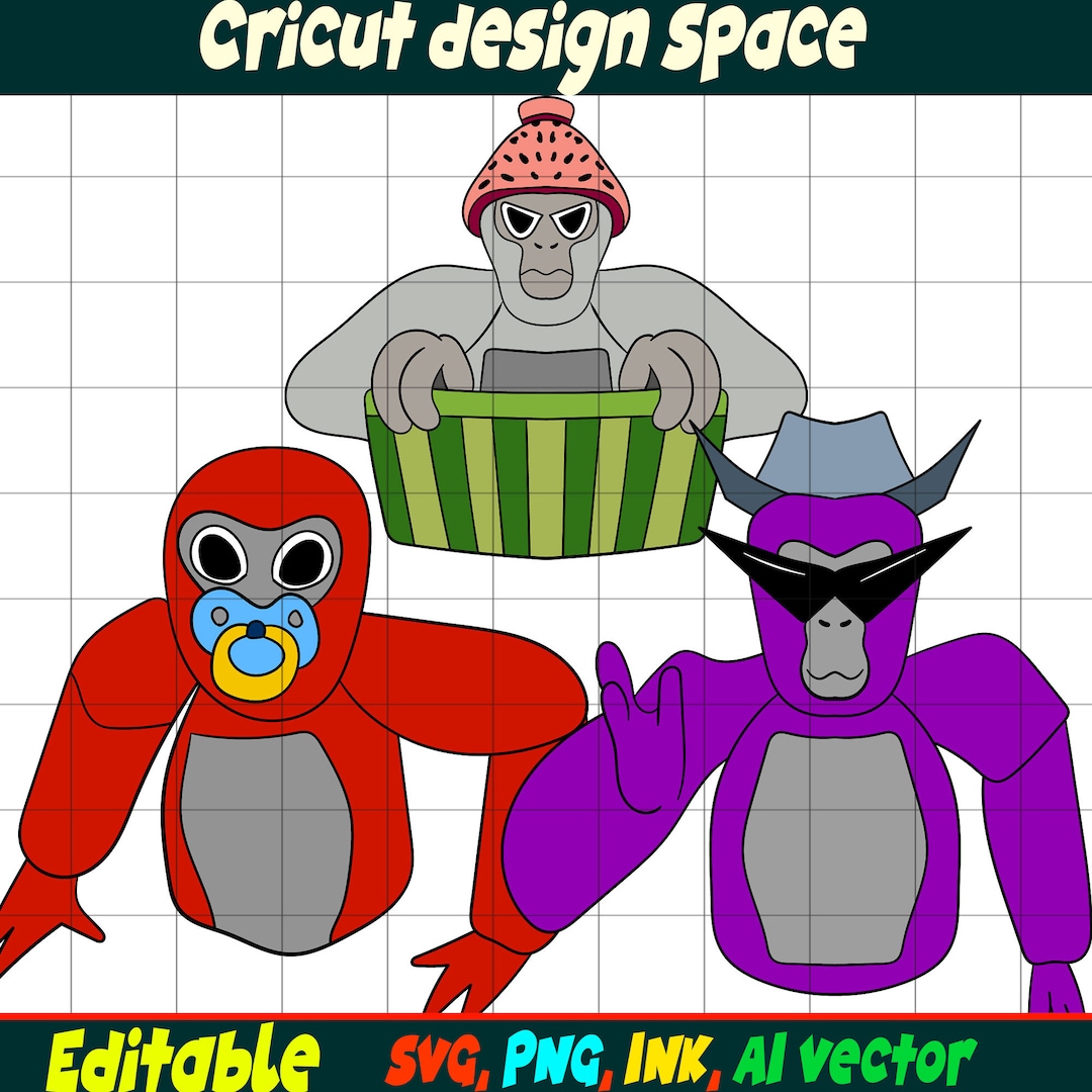 Editable Gorilla Tag SVG, Gorilla Tag PNG Coloring Pages, Gorilla Tag ...