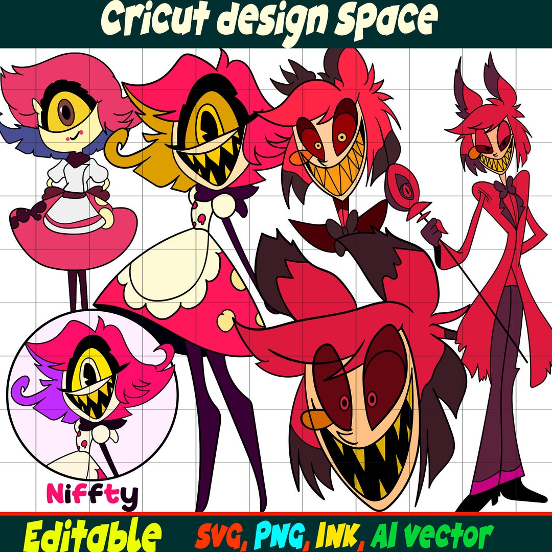 Buy Editable Niffty Hazbin Hotel SVG, Alastor Hazbin Hotel Sticker ...