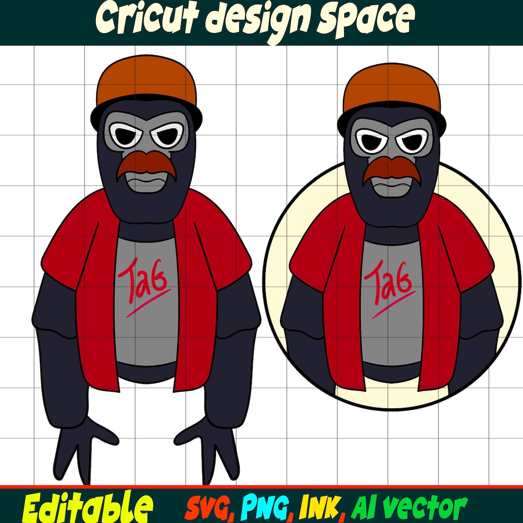 Editable Gorilla Tag SVG, Gorilla Tag PNG Coloring Pages, Gorilla Tag ...