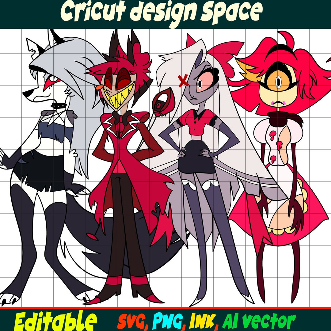 Editable Alastor Hazbin Hotel SVG,Loona SVG,Niffty Hazbin Hotel SVG, Vaggie, Png,Tinta,Páginas ...