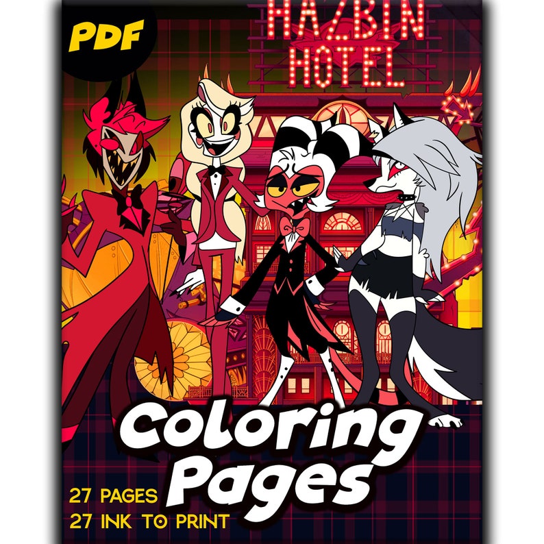 Coloring Pages Angel Dust Moxxie Niffty Hazbin Hotel Svg Alastor Svg