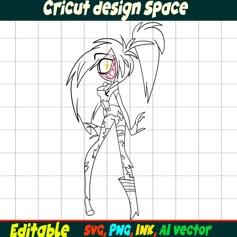 Editable Cherri, Hazbin Hotel SVG, Cherri, Hazbin Hotels Vector ...