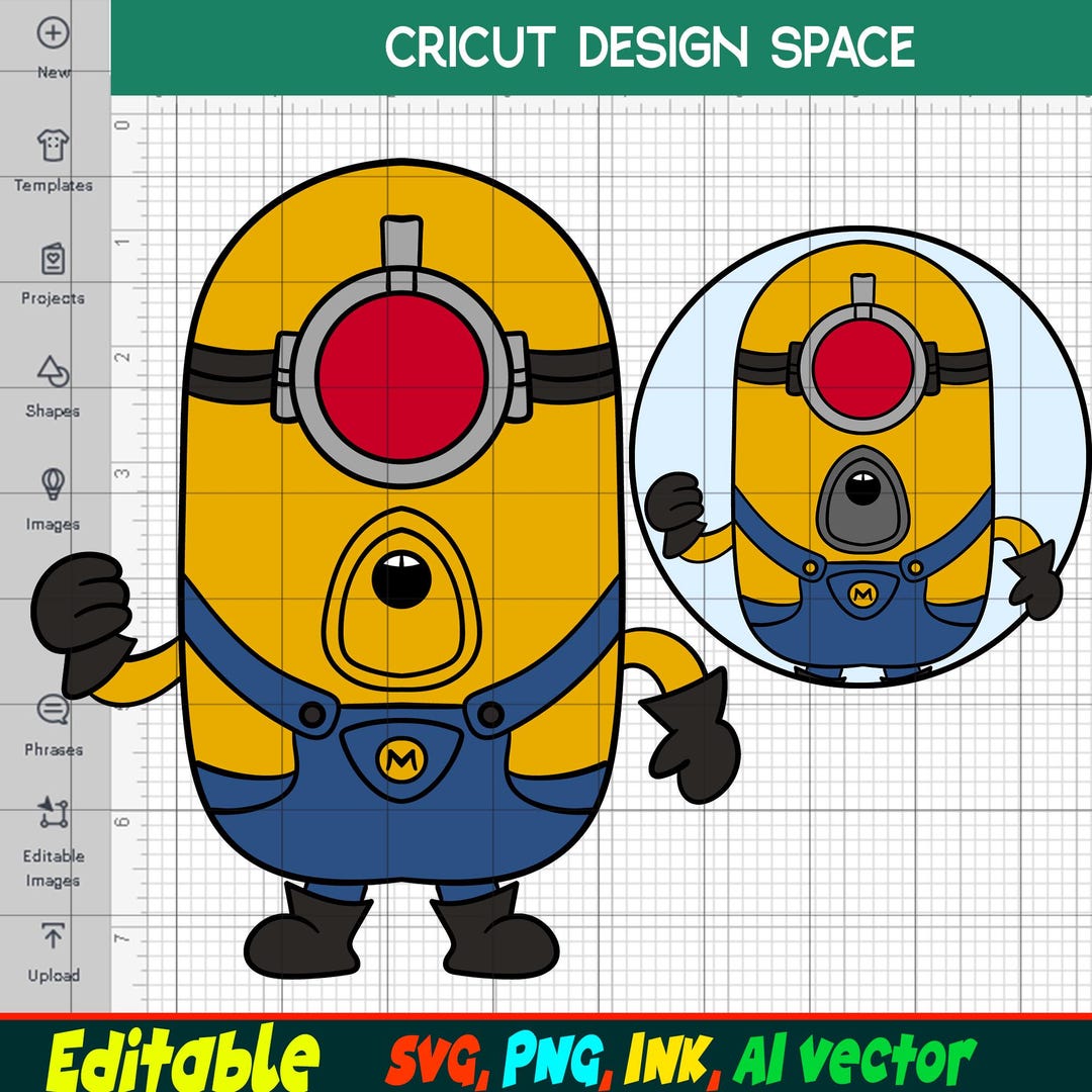 Editable Stickers Mega Minion Dave SVG, Minion Dave PNG, Vinyl Sticker ...