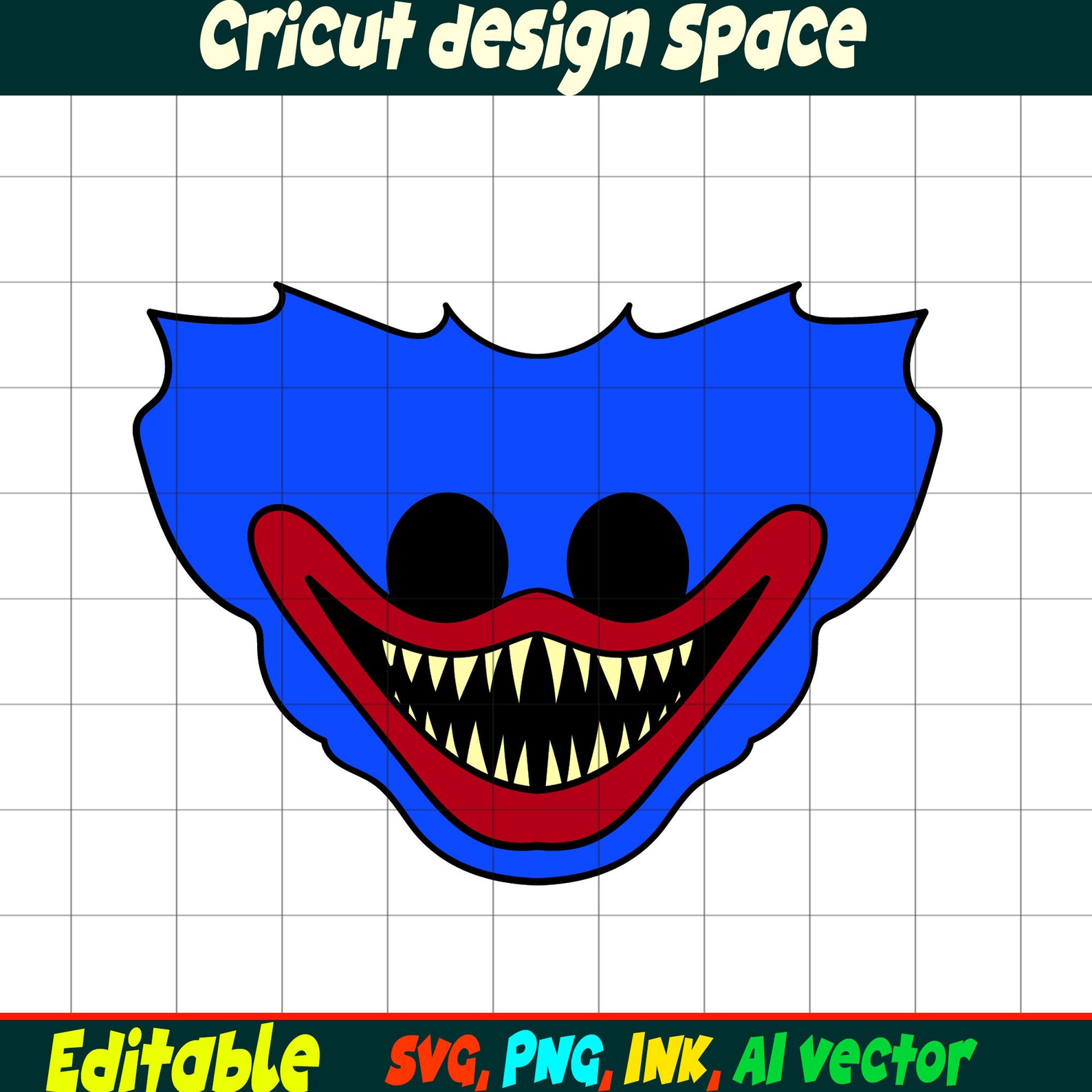 Editable SVG Twisted Nightmare Huggy Wuggy SVG, Twisted Nightmare ...