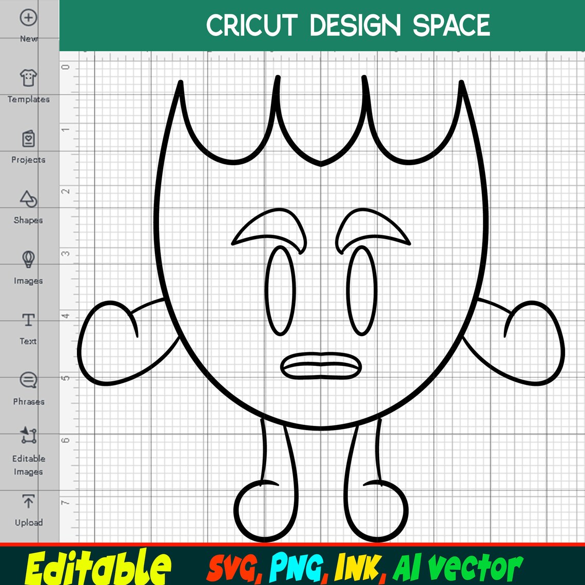 Editable Bfdi Firey Svg,bfdi Firey PNG, Bfdi Firey Ink Coloring Pages ...